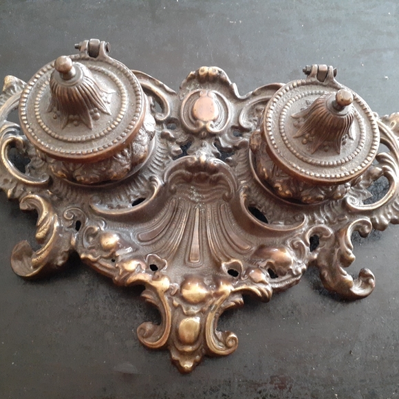Accents | Stunning Antique Ornate Bronze Art Nouveau Depose Double ...